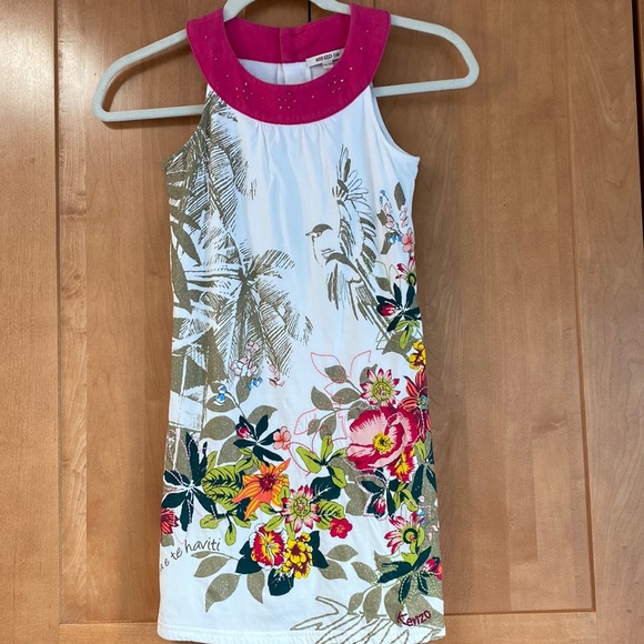 Kenzo | Dresses | Kenzo Sleeveless Gold Glitter And Embroidered Outline ...